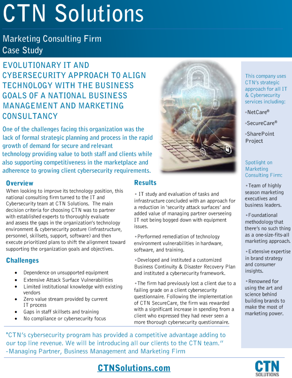 Cybersecurity Case Study Download - CTN Solutions